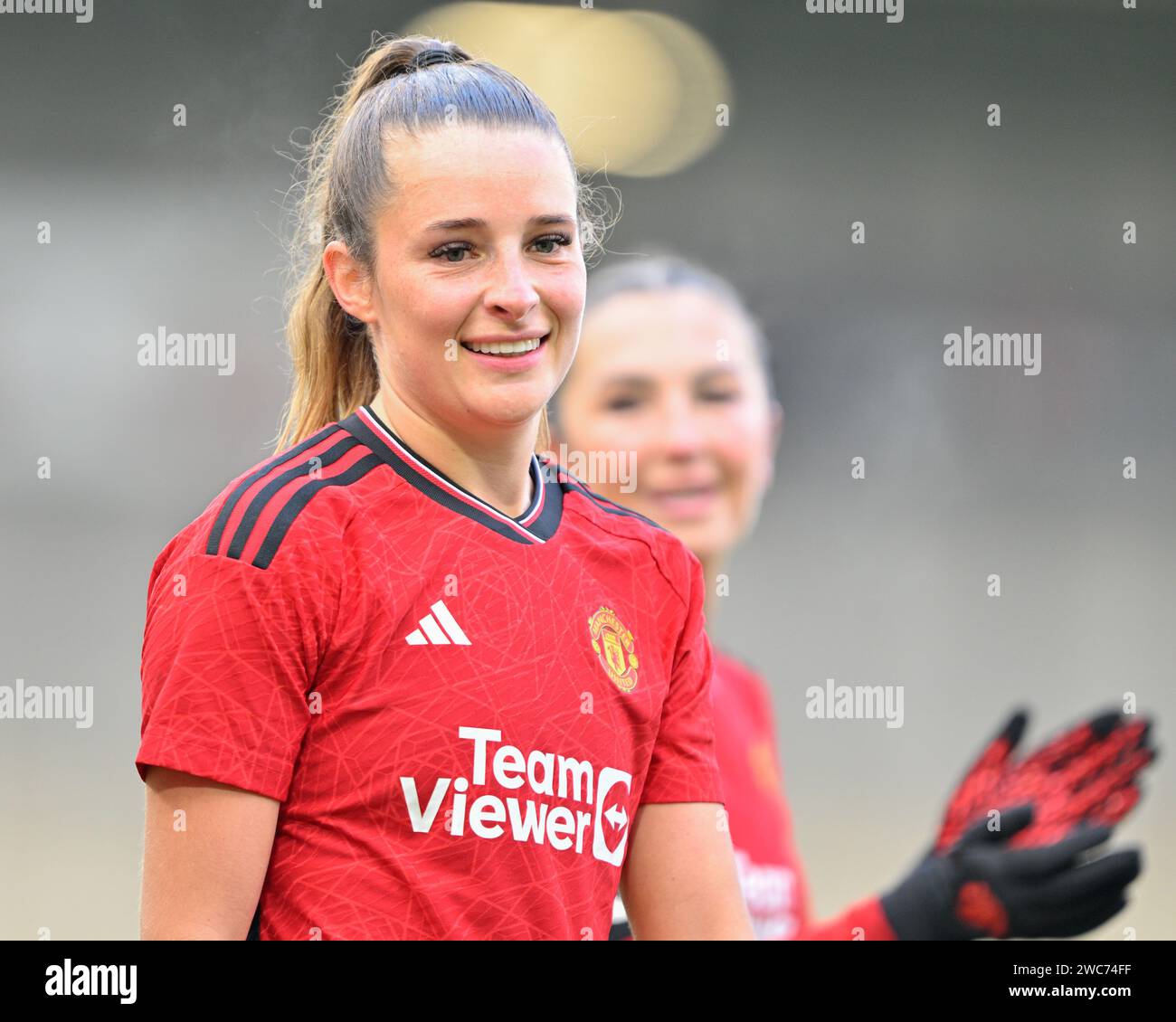 Leigh, UK. 14th Jan, 2024. Ella Toone of Manchester United Women all ...