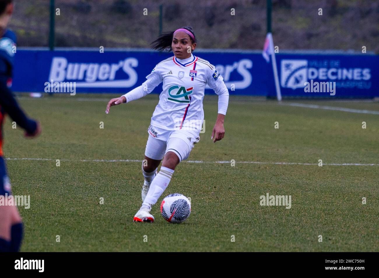 Lyon, France. 14th Jan, 2024. Perle Morroni (12) from OL in action ...