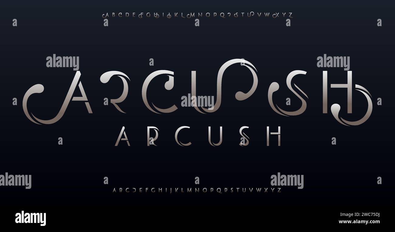 Swashes embellishments font, refined elegant alphabet, ornate letters ...