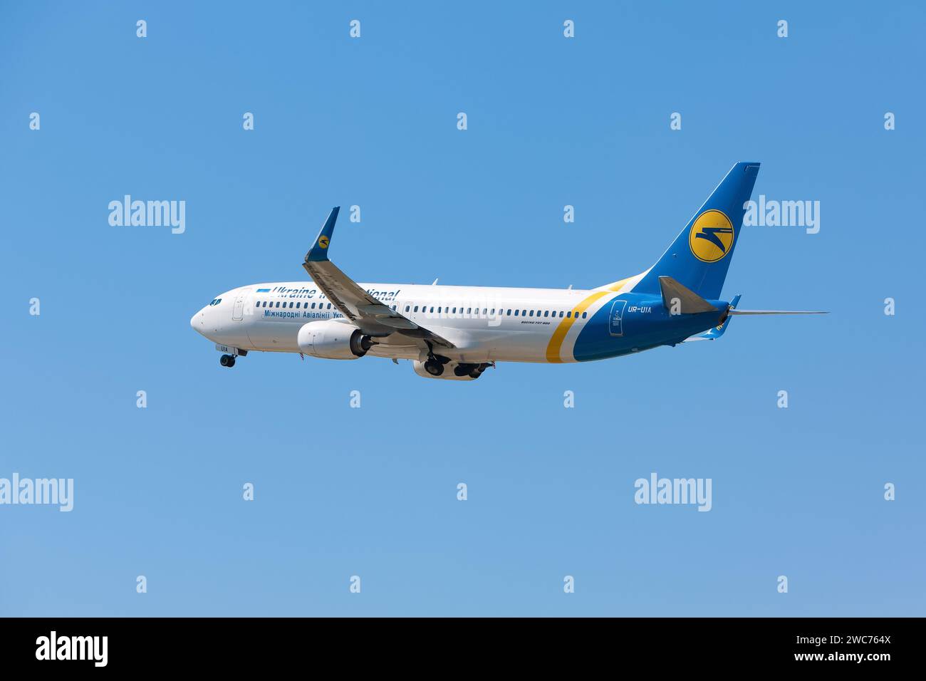 Boryspil, Ukraine - August 5, 2020: Airplane Boeing 737-800 of Ukraine ...