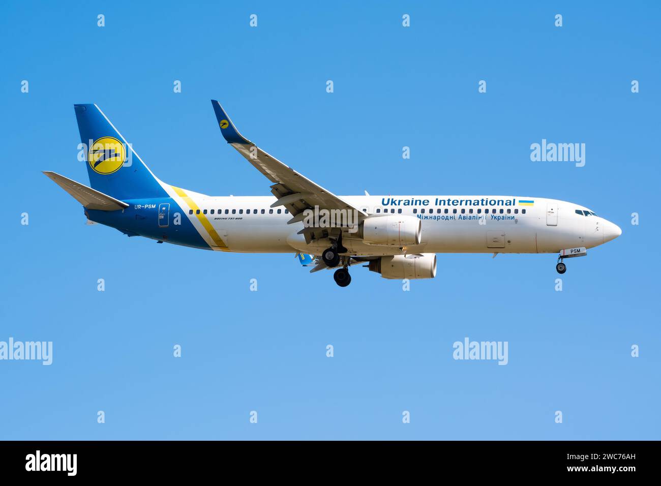Boryspil, Ukraine - September 21, 2020: Airplane Boeing 737-800 (UR-PSM ...
