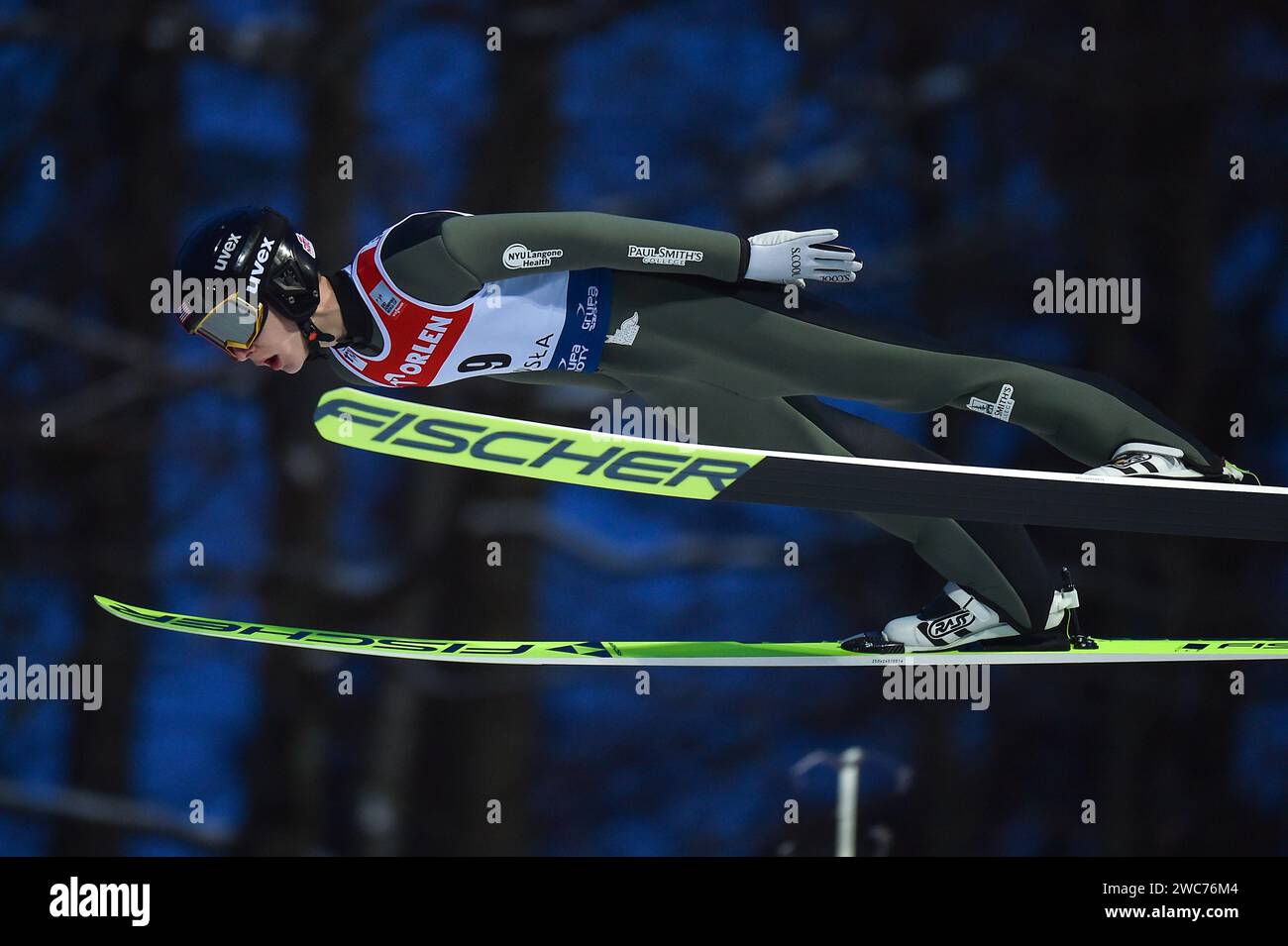 Wisla, Poland. 14th Jan, 2024. Tate Frantz during the Viessmann FIS Ski ...