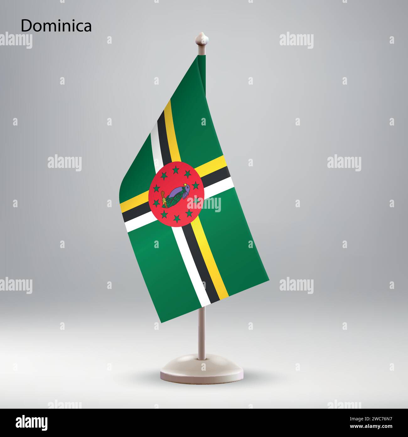Dominica flag 3d realistic waving Stock Vector Images - Alamy