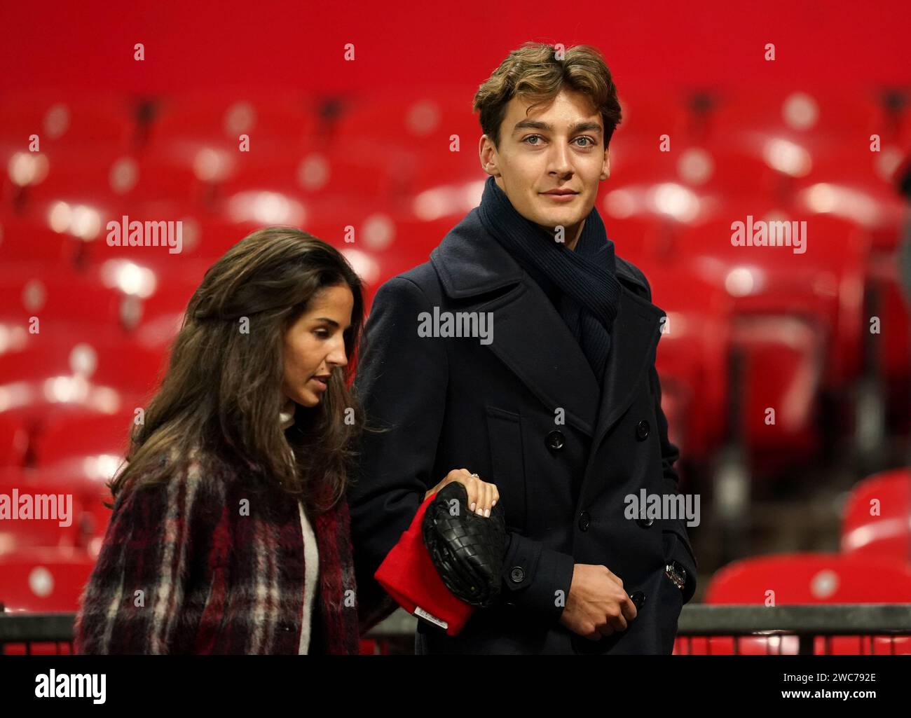 Mercedes F1 driver George Russell with girlfriend Carmen Montero Mundt ...