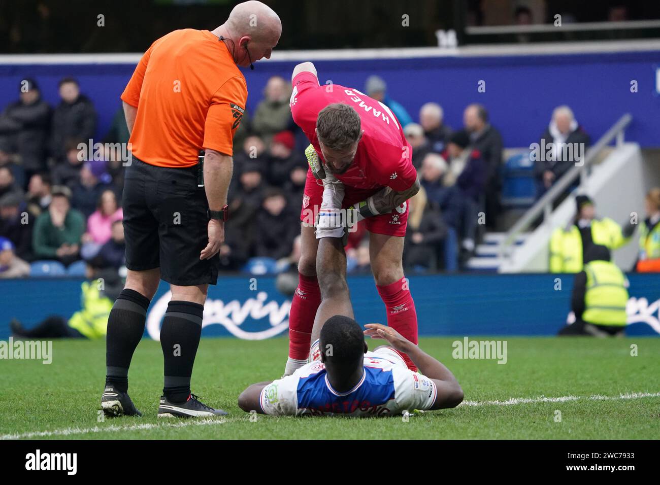 LONDON, ENGLAND - JANUARY 14: Sinclair Armstrong of QPR down with cramp ...