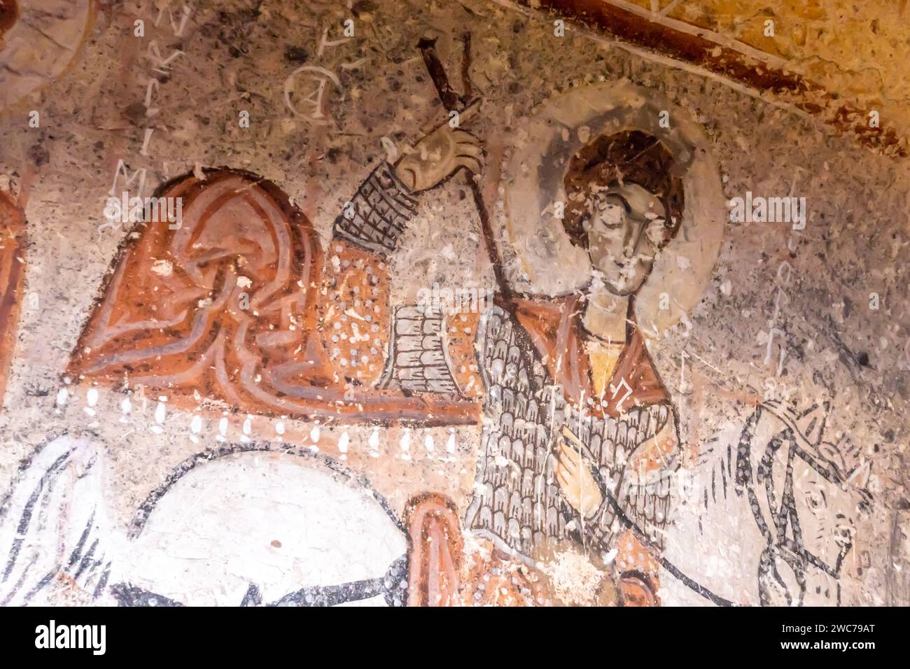 St George Snake Church Yılanlı Kilise frescoes, Goreme museum of cave ...