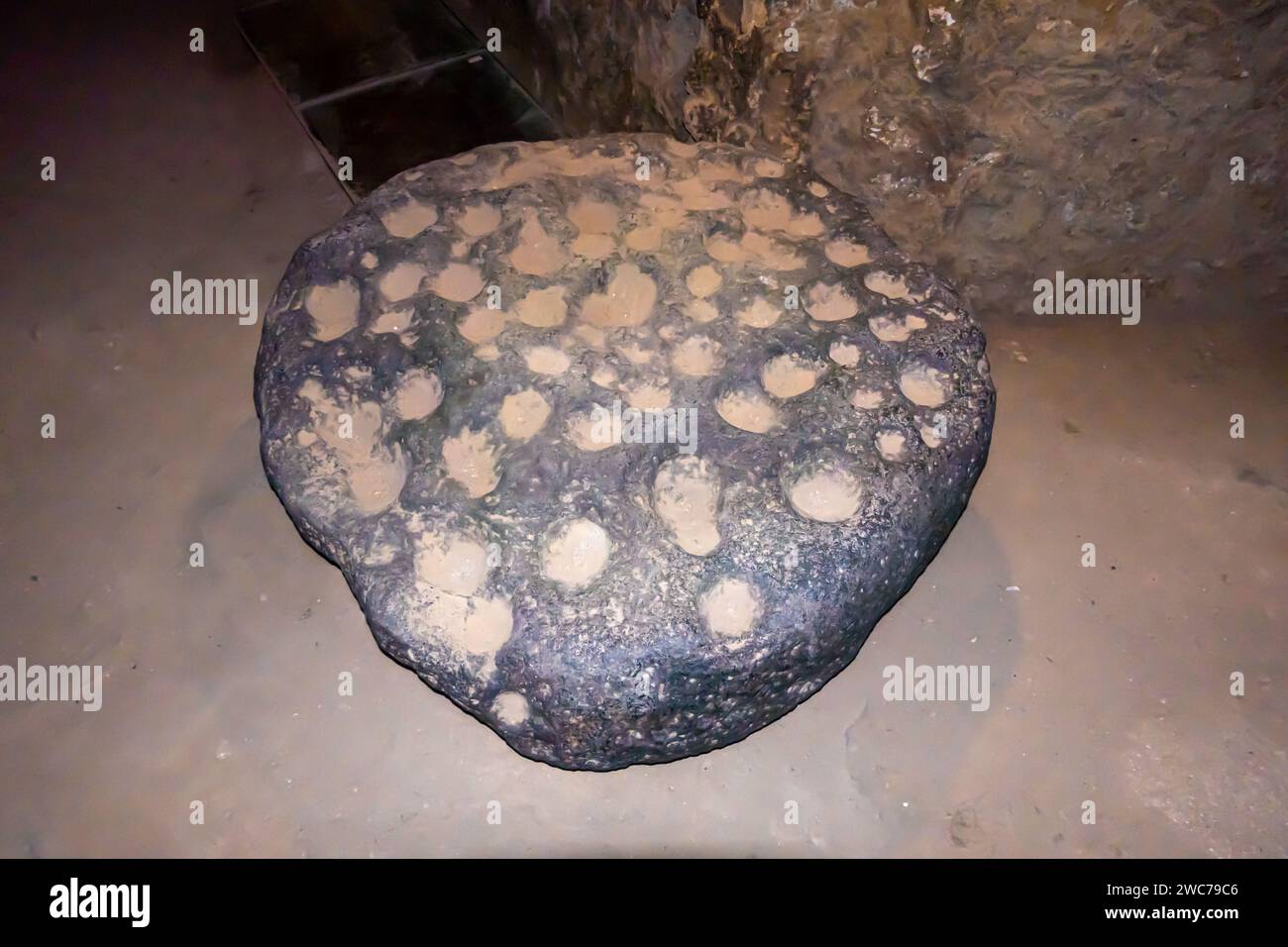 Sliding door stone in Kaymakli Underground City Cappadocia Stock Photo ...