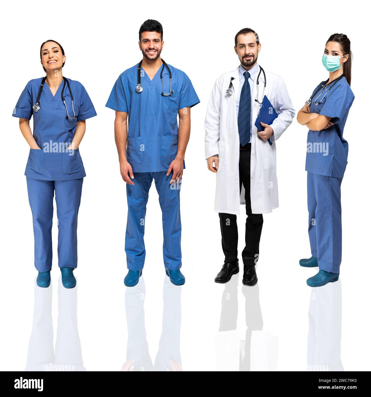 Medical team isolated on white Stock Photo - Alamy