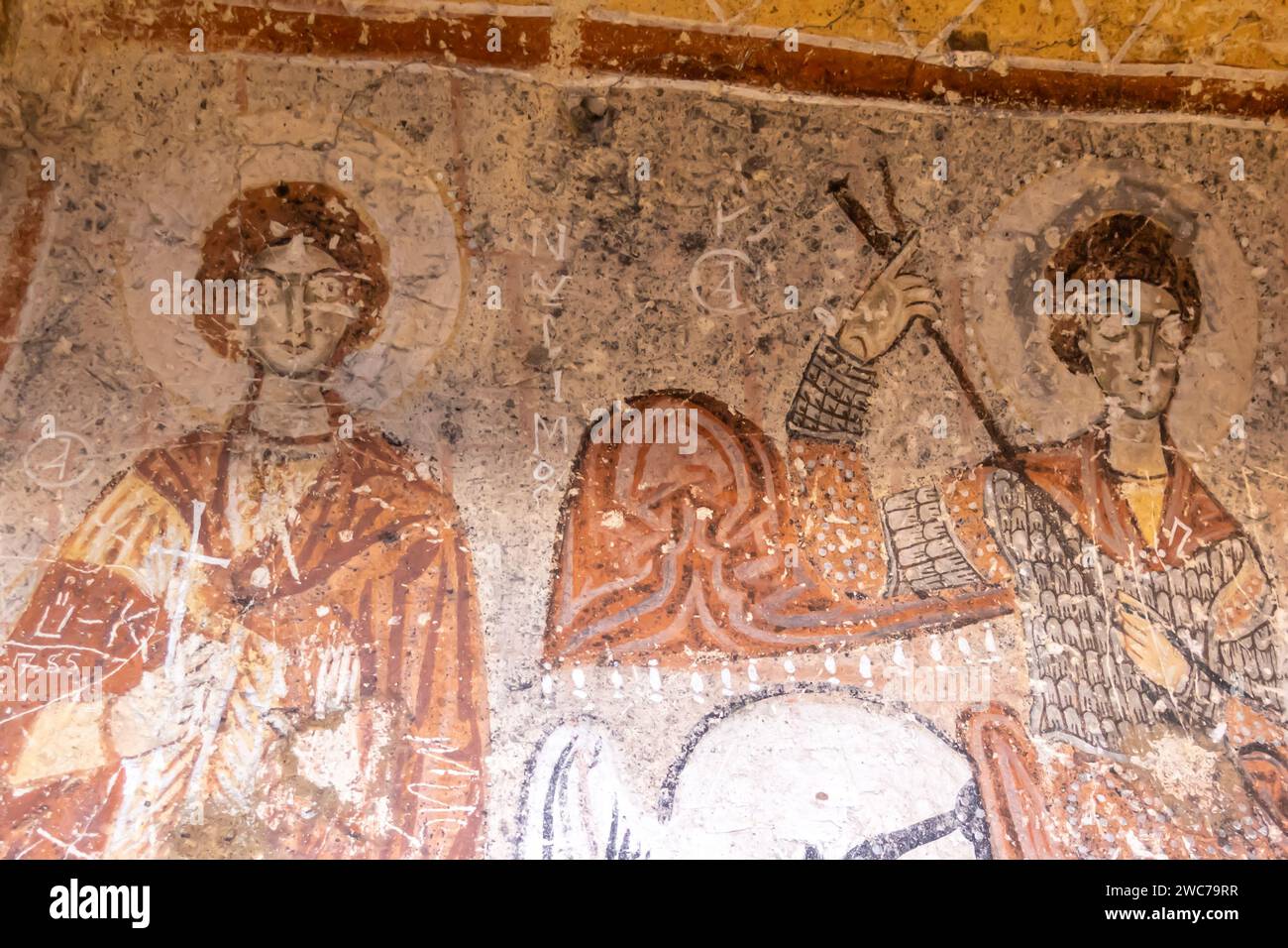 St George Snake Church Yılanlı Kilise frescoes, Goreme museum of cave ...