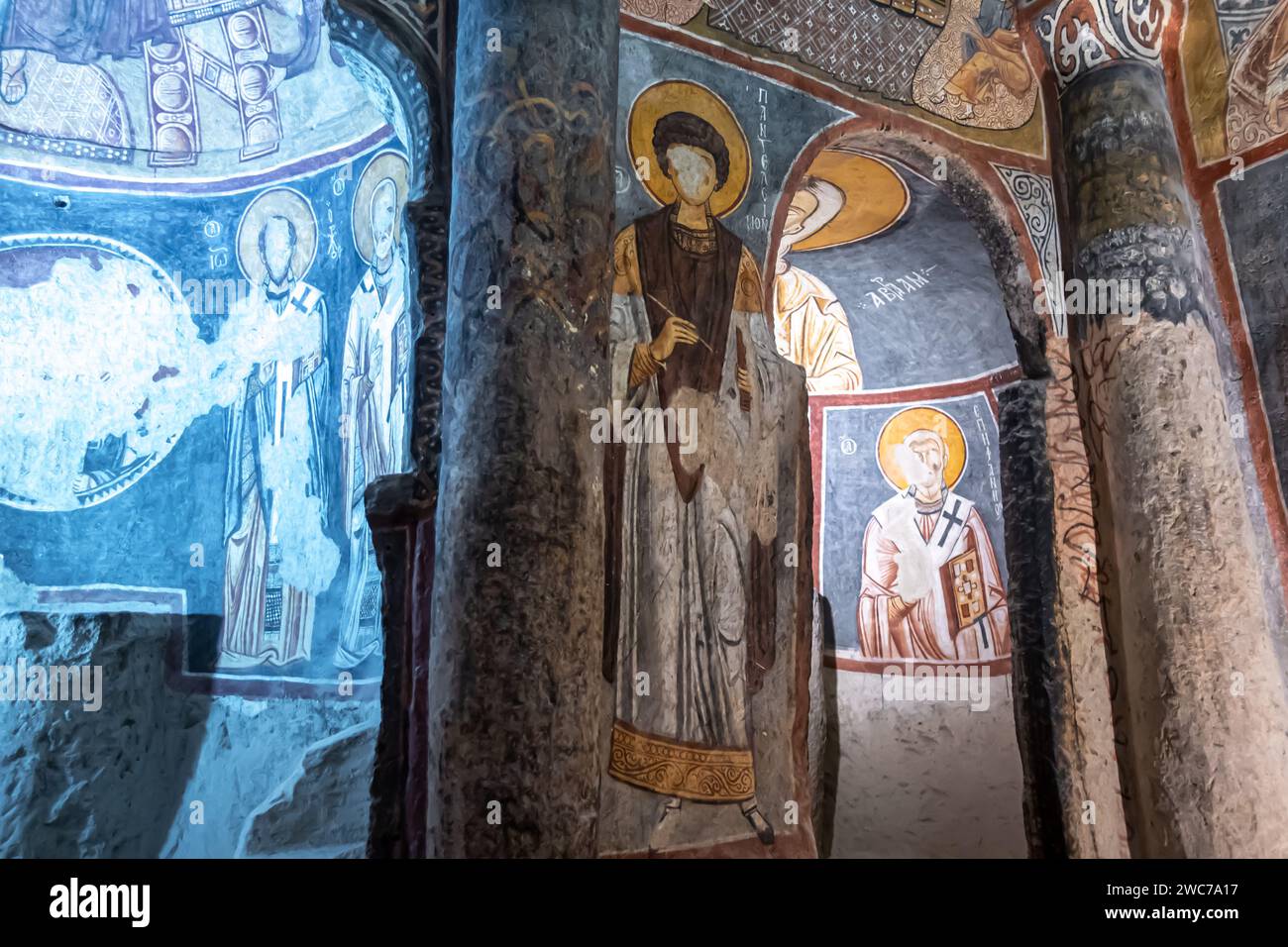 Karanlik Dark Church frescoes, Goreme museum of cave churches ...