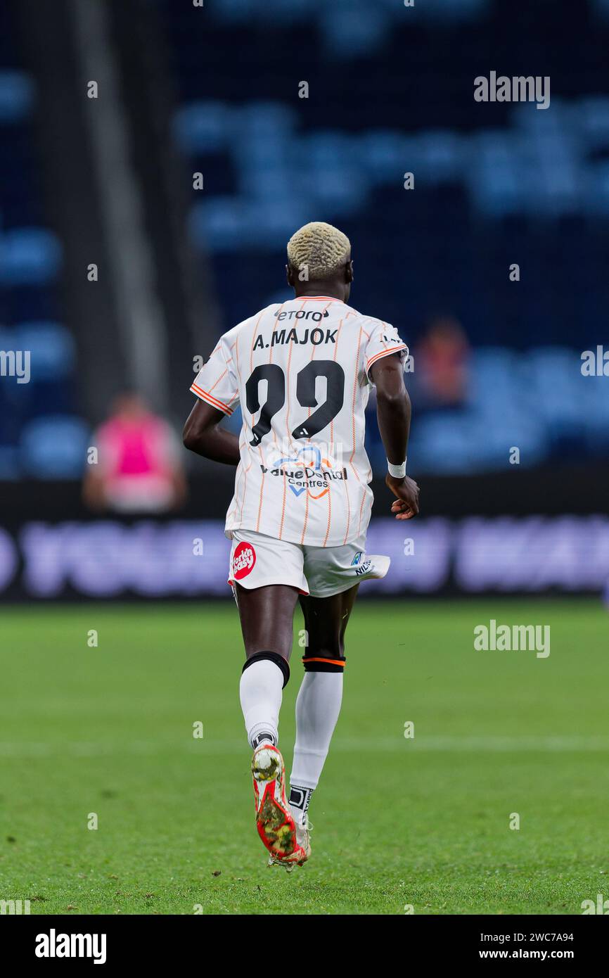 Sydney, Australia. 14th Jan, 2024. Ayom Majok of Brisbane Roar in ...