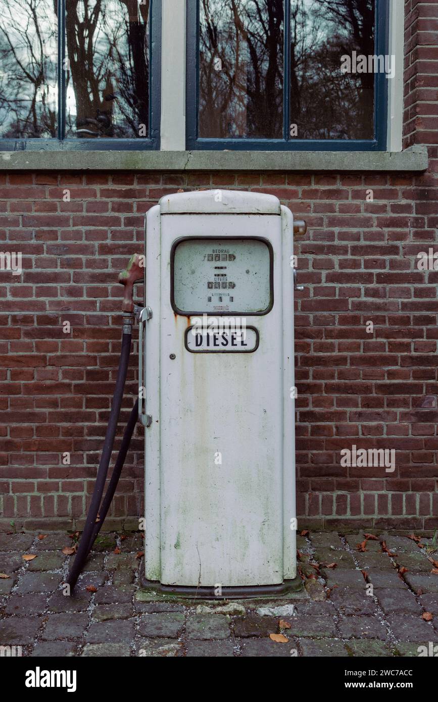Arnhem, The Netherlands - December 3, 2023: Vintage diesel pump station ...
