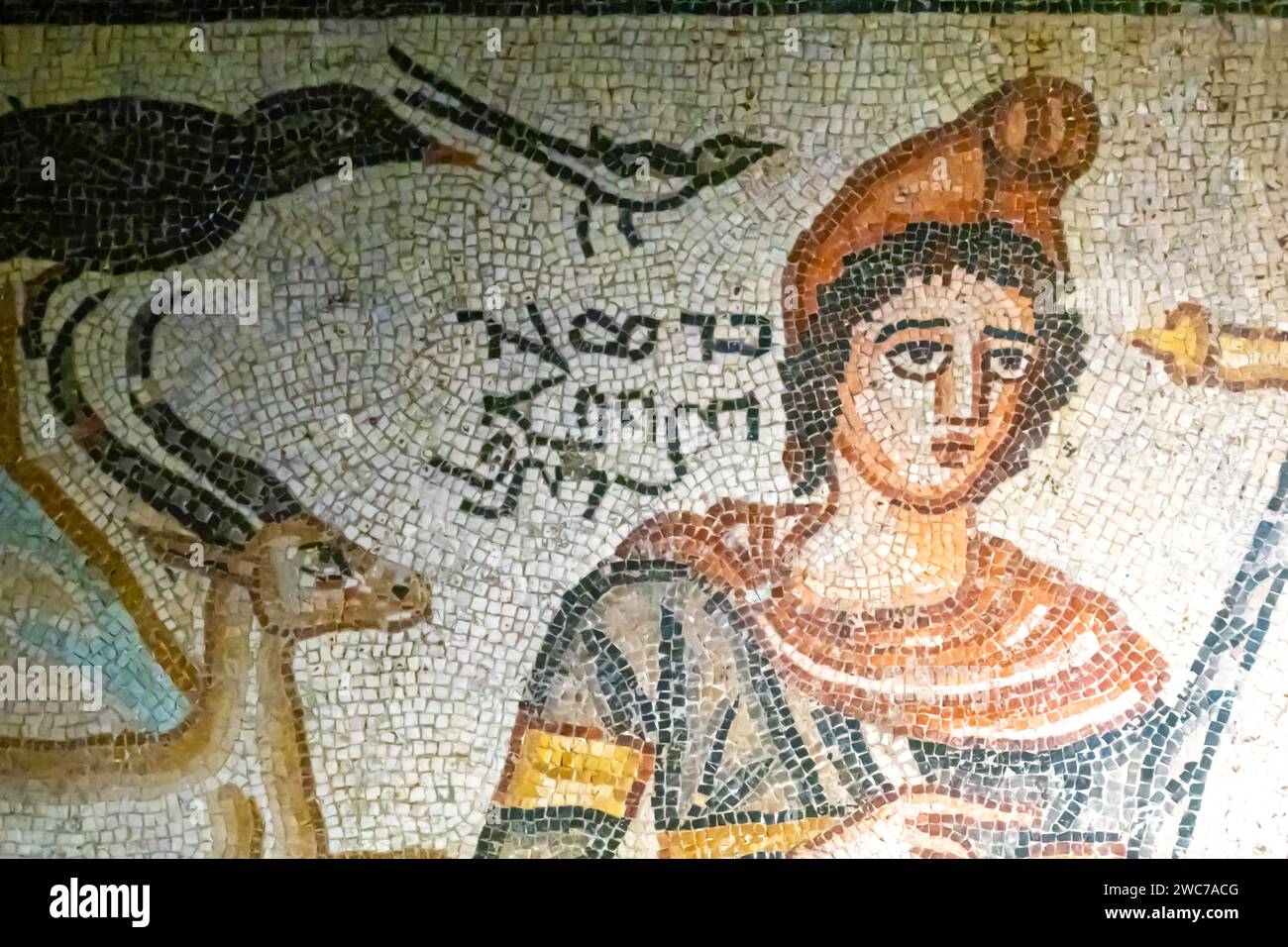 Orpheus Taming Wild Animals . Roman marble mosaic, A.D. 194; Eastern ...