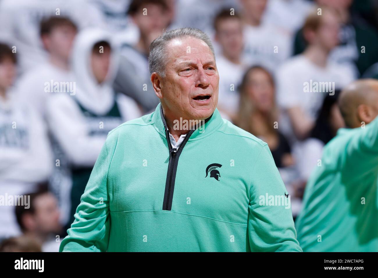 Michigan State coach Tom Izzo reacts during the first half of an NCAA ...