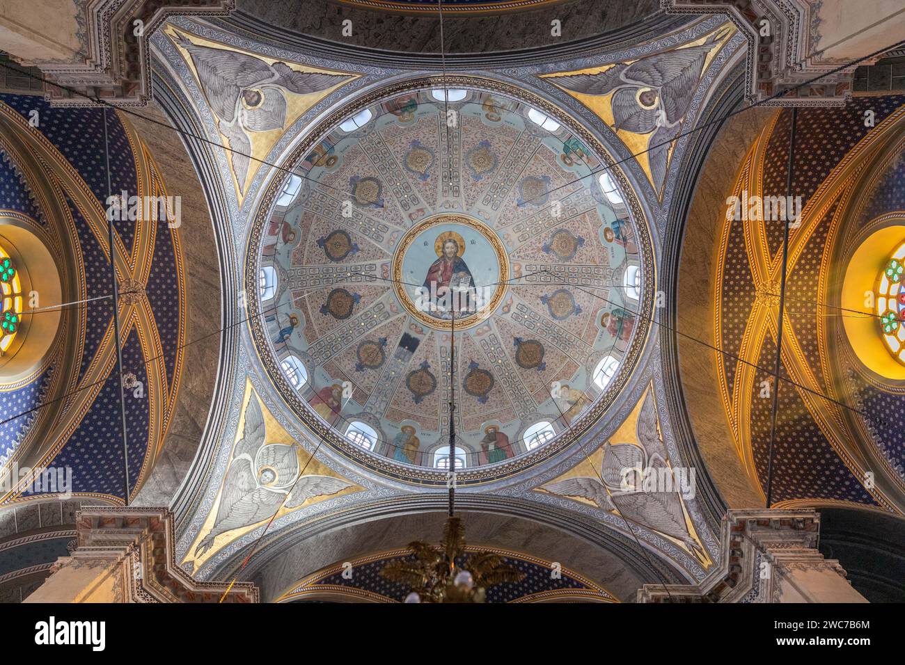 The frescoes and architectural appearance of the interior of the Hagia ...