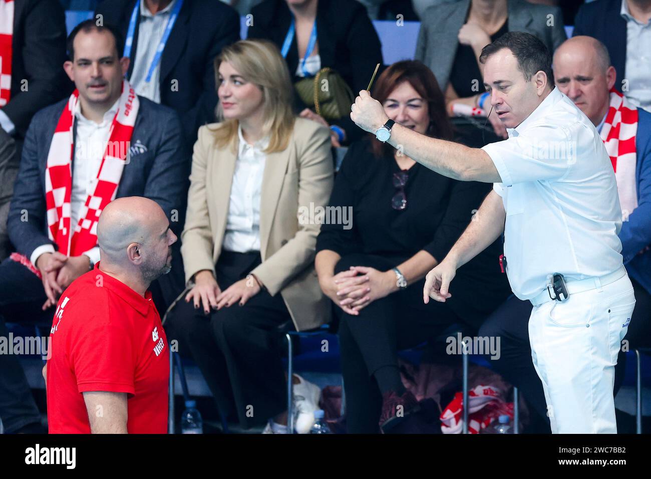 Zagreb, Croatia. 14th Jan, 2024. ZAGREB, CROATIA - JANUARY 14: Referee ...