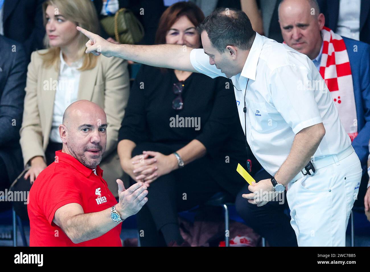Zagreb, Croatia. 14th Jan, 2024. ZAGREB, CROATIA - JANUARY 14: Referee ...