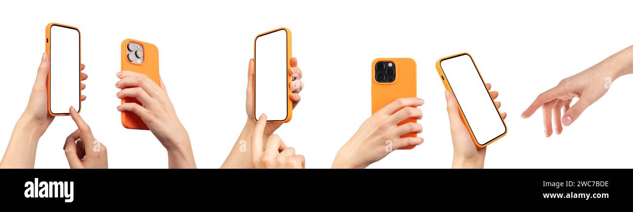 Berlin Germany December 21 2023 Hands handling, using mobile phone ...