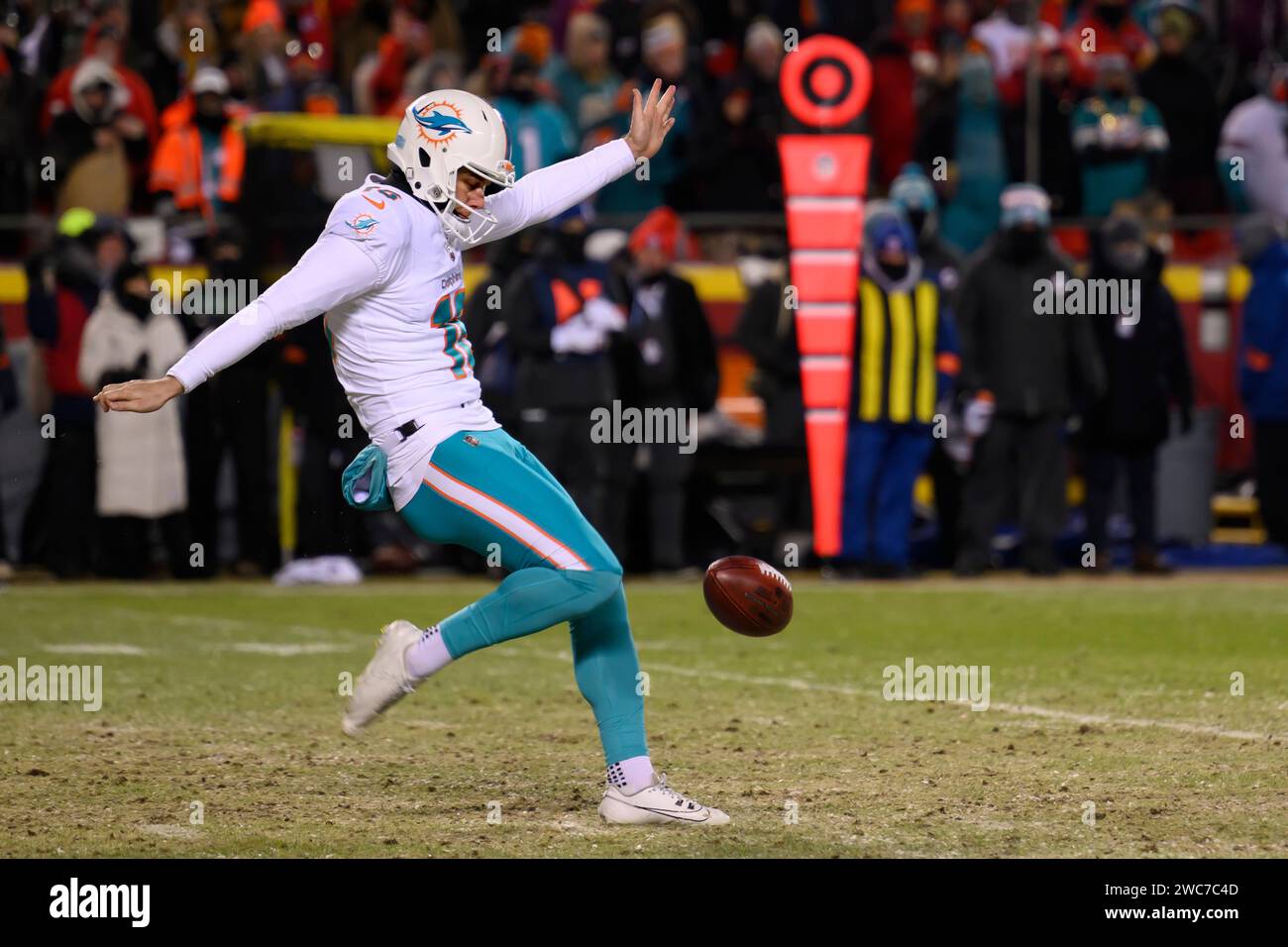 Miami Dolphins punter Jake Bailey in action against the Kansas City Chiefs during the first half ...
