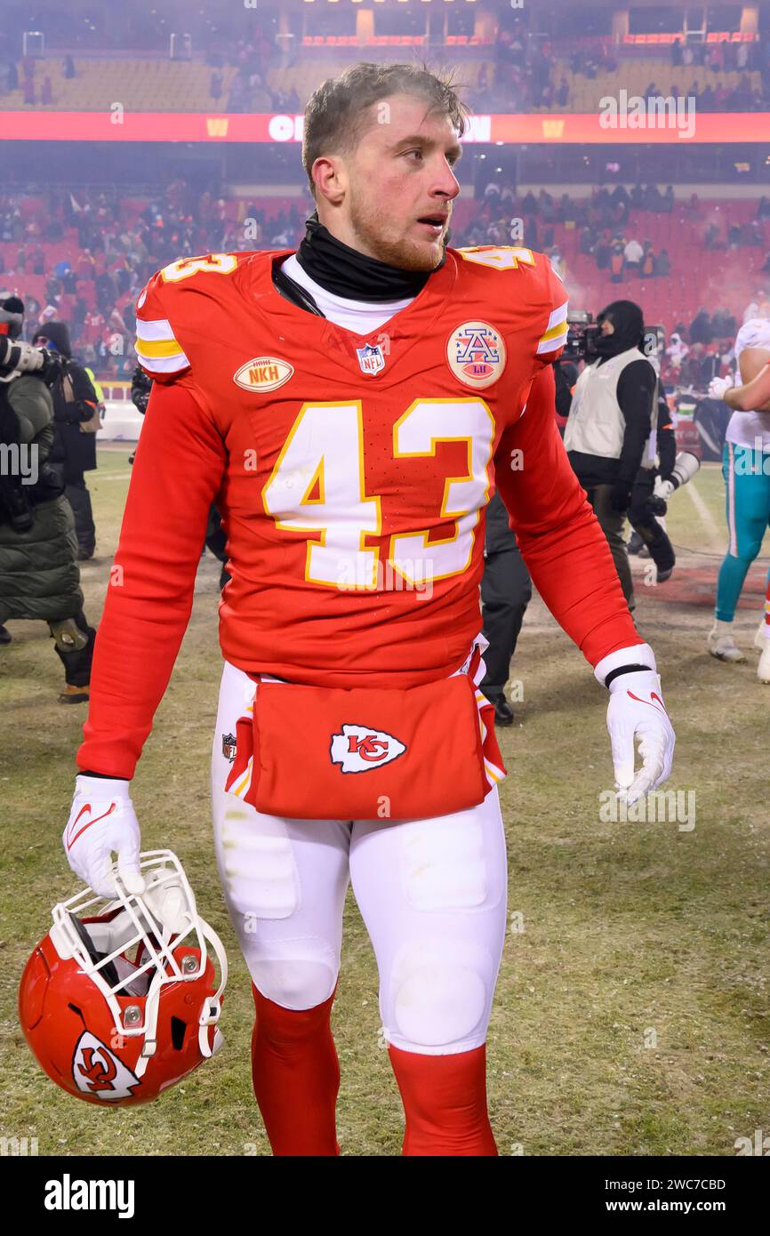 Kansas City Chiefs linebacker Jack Cochrane leaves the field after they ...