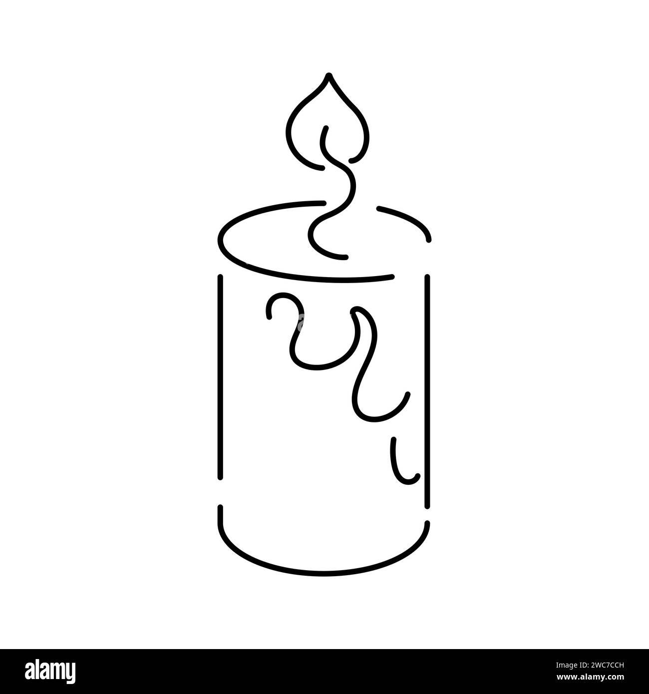 Candle icon. Black linear symbol of candle Stock Vector Image & Art - Alamy
