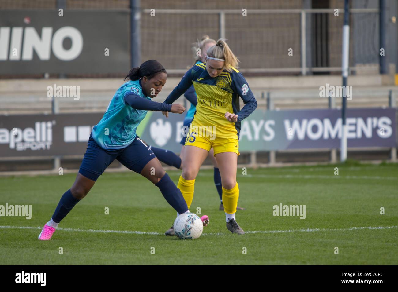 Dartford, UK. 14th Jan, 2024. Danielle Carter (18 London City) and ...