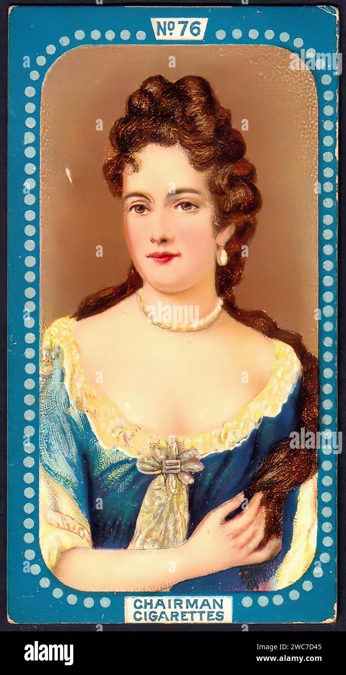 Queen Mary II - Vintage Cigarette Card Illustration Stock Photo - Alamy