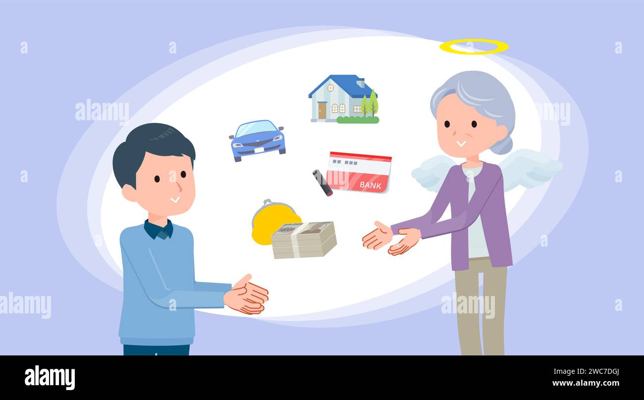 A symbolic scene of handing over assets. Thumbnail heading design Stock ...