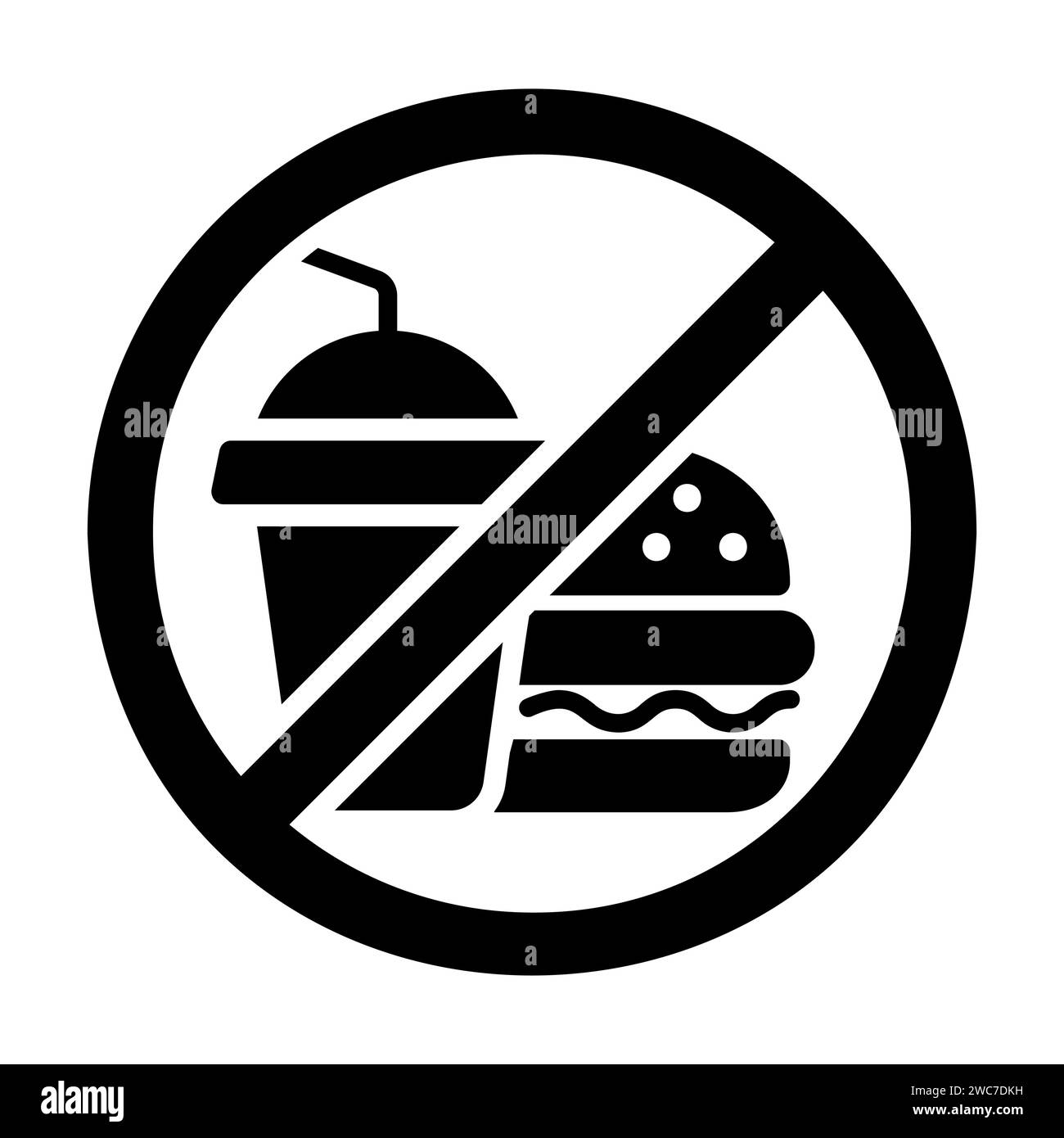 No fast food and drink vector solid icon. Graph symbol for fitness and ...