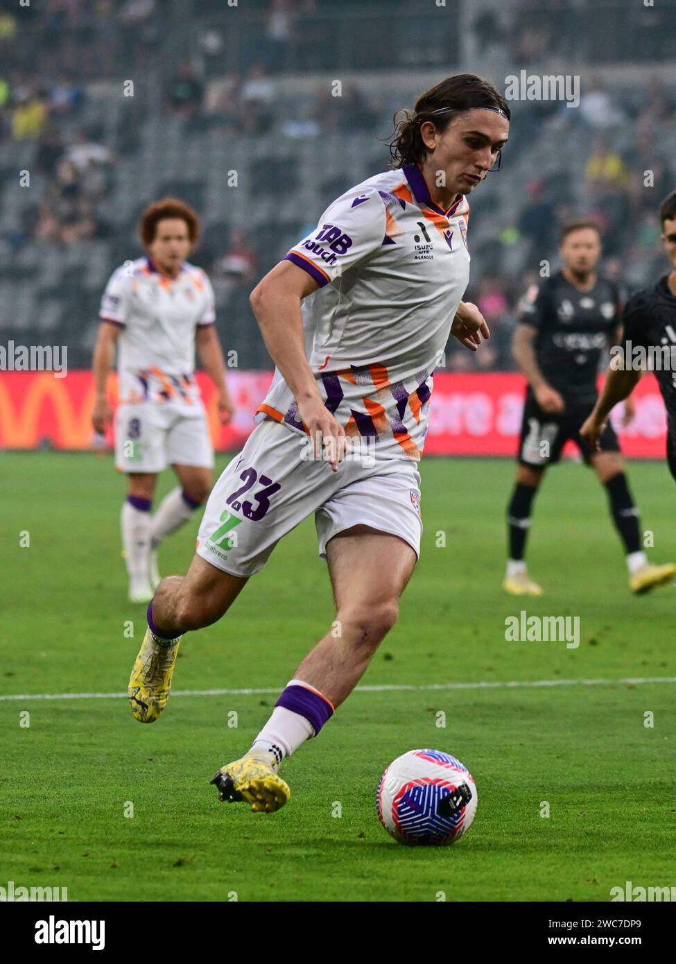 Parramatta, Australia. 14th Jan, 2024. Daniel Bennie of the Perth Glory ...
