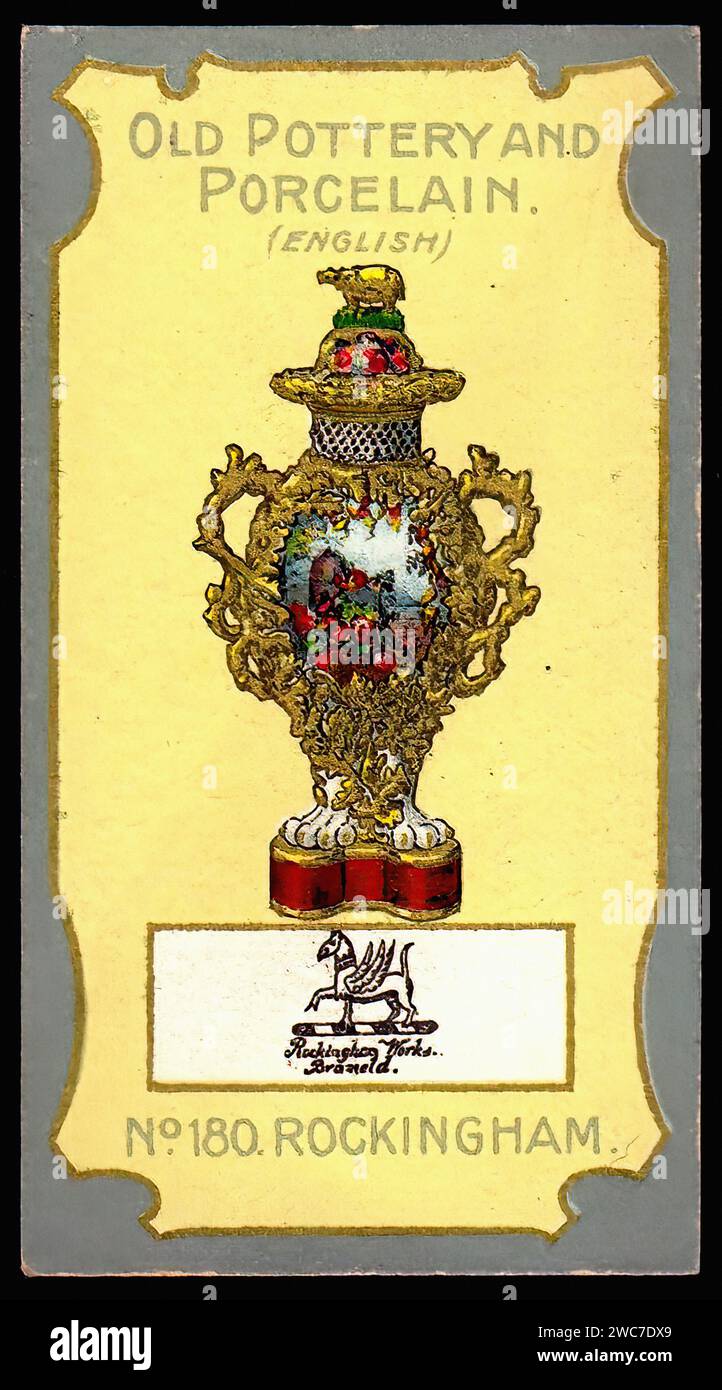 Rockingham Pottery Vase - Vintage Cigarette Card Illustration Stock ...
