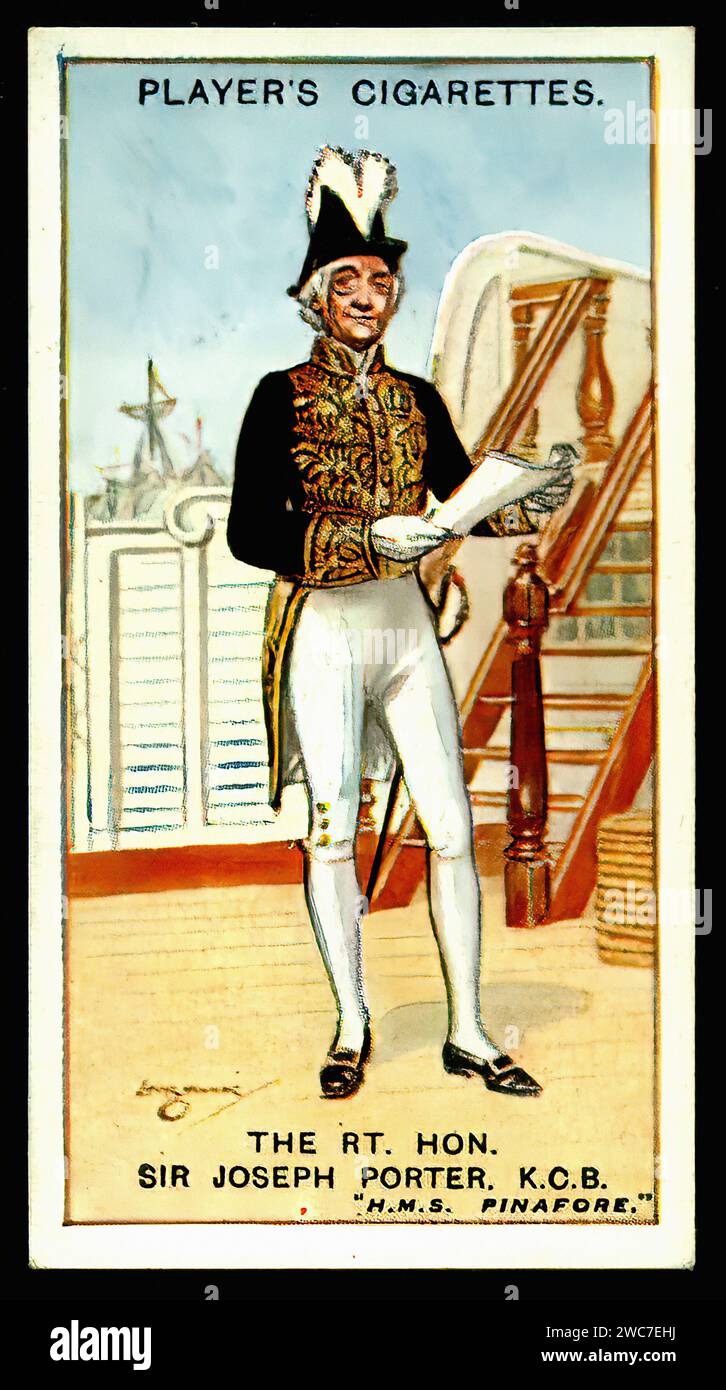Sir Joseph Porter, HMS Pinafore - Vintage Cigarette Card Illustration ...