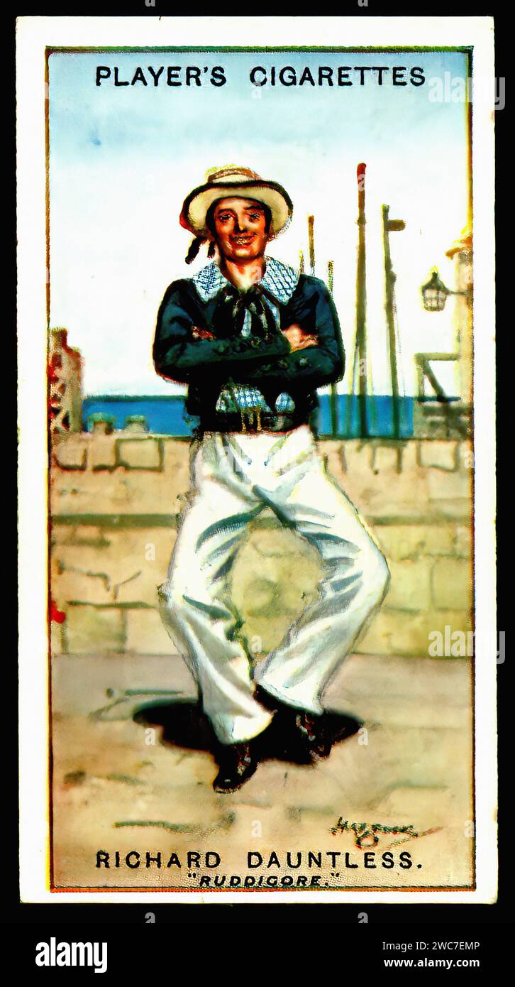Richard Dauntless - Vintage Cigarette Card Illustration Stock Photo - Alamy