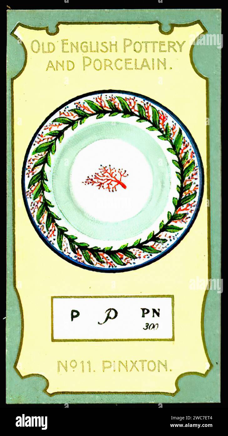 Pinxton Plate - Vintage Cigarette Card Illustration Stock Photo - Alamy