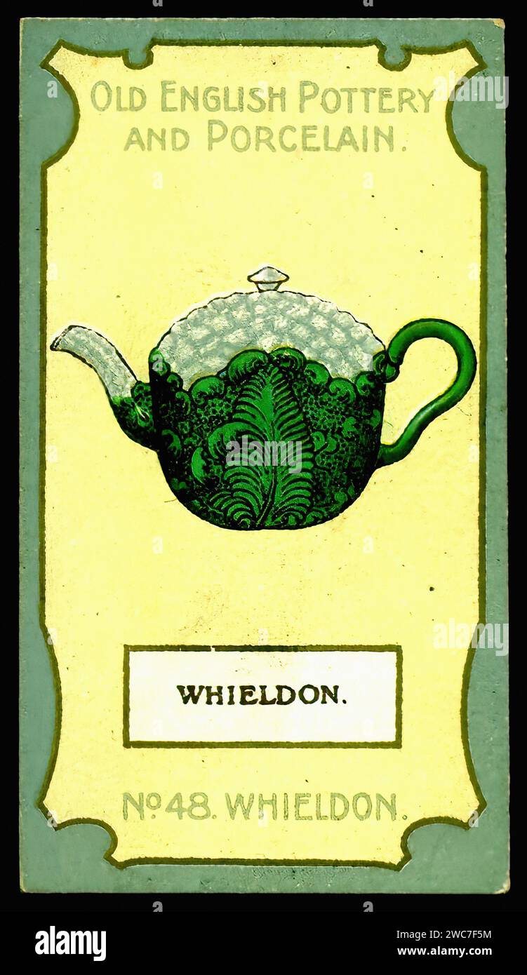 Whieldon Gardenware Teapot - Vintage Cigarette Card Illustration Stock ...