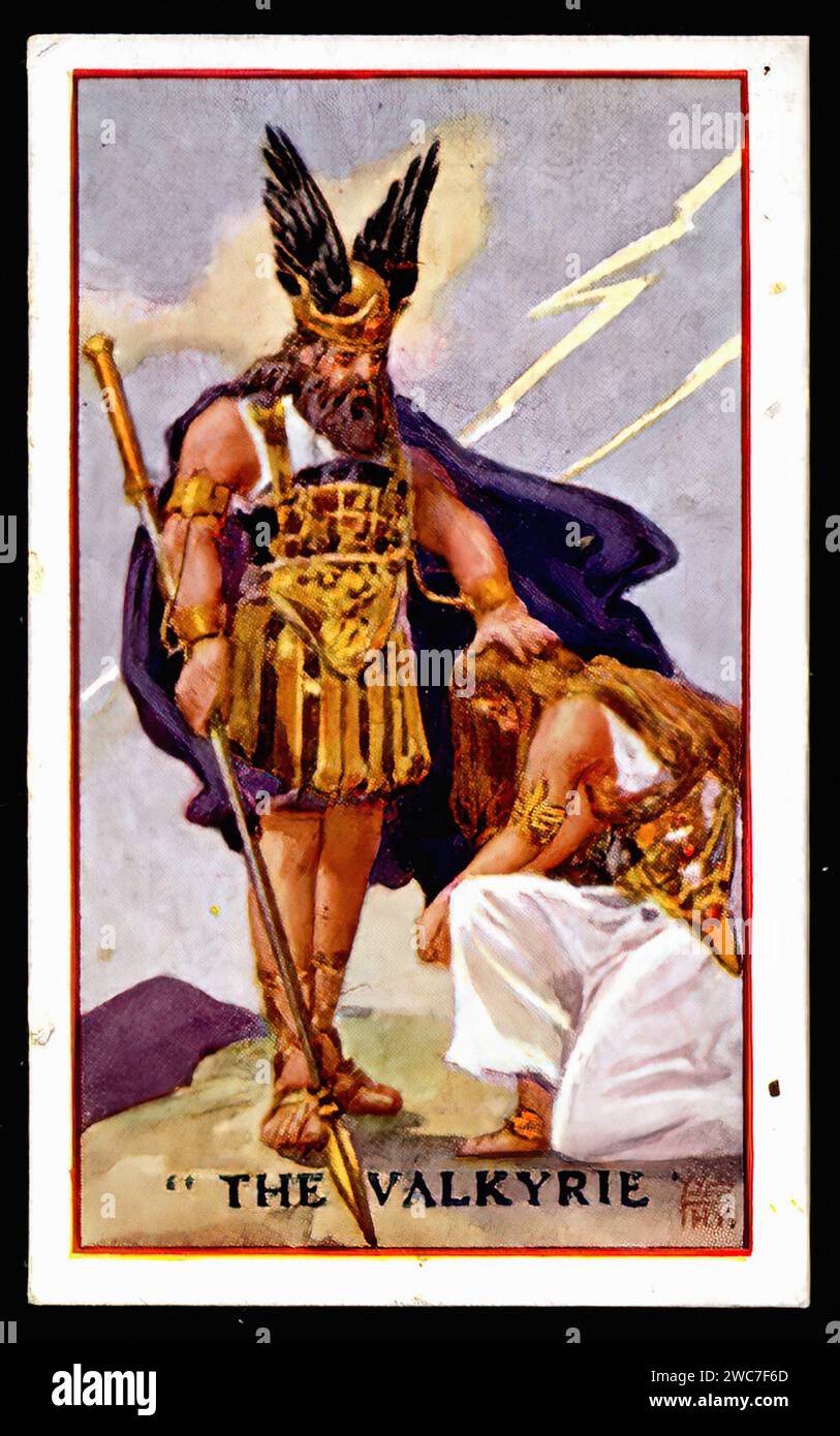Opera, The Valkyrie - Vintage Cigarette Card Illustration Stock Photo ...