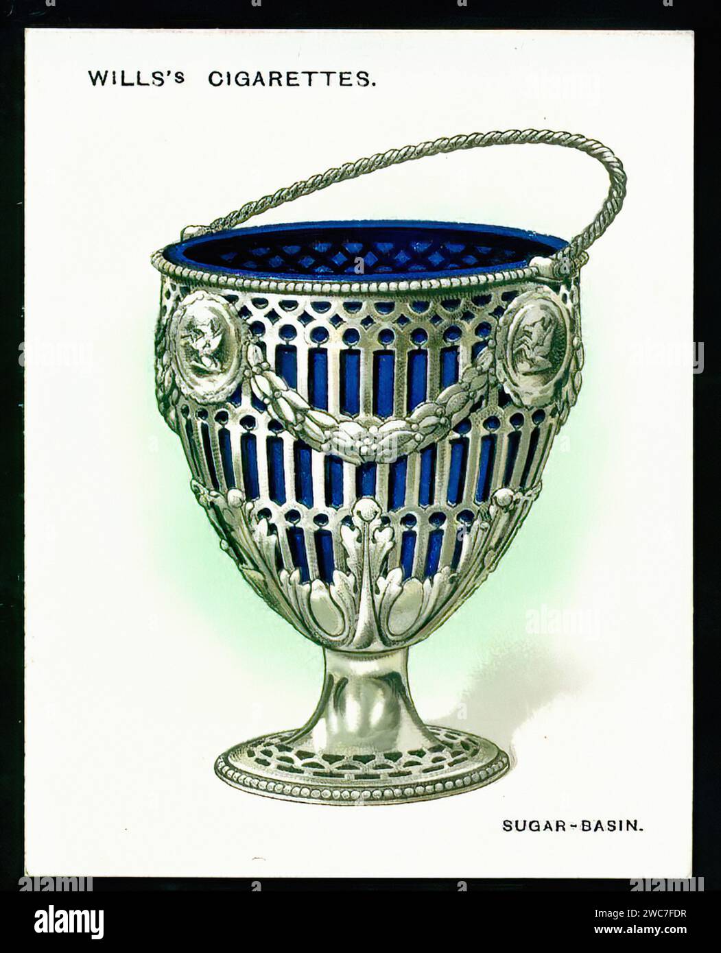 Silver Sugar Basin 1774 - Vintage Cigarette Card Illustration Stock ...