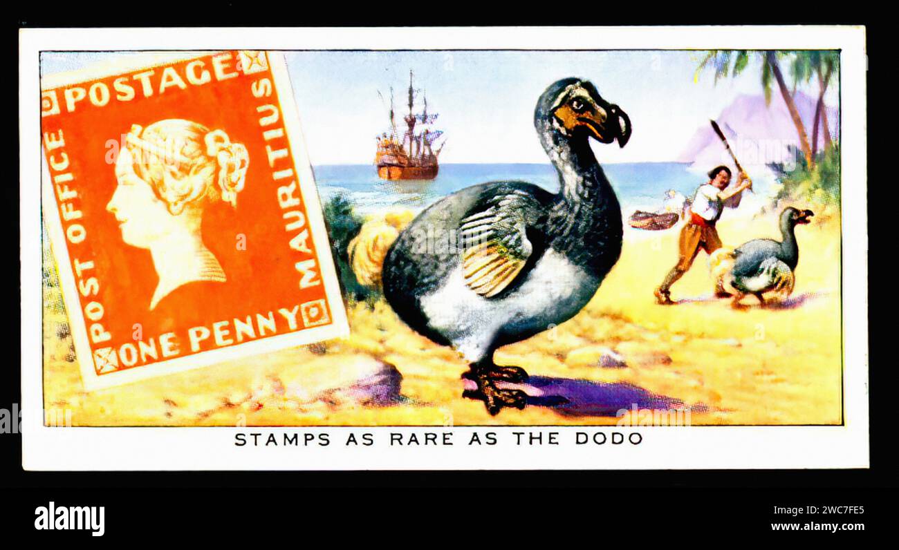 Mauritius Stamp - Vintage Cigarette Card Illustration Stock Photo - Alamy
