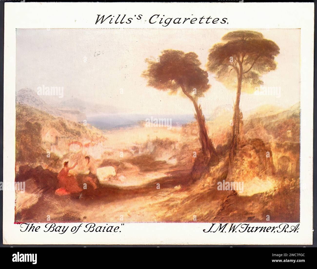The Bay of Baiae - Vintage Cigarette Card Illustration Stock Photo - Alamy