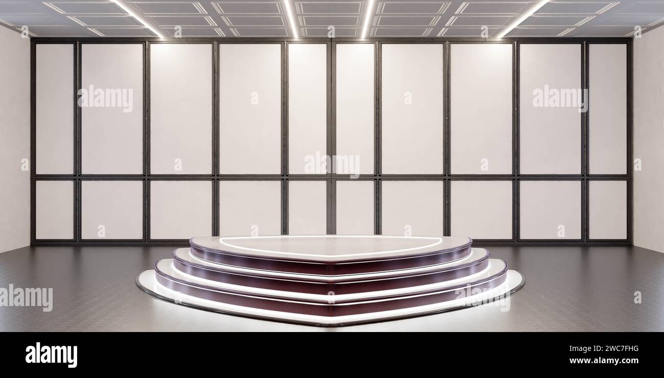 Empty Room With a Podium, Simple Setup for Presentations, Speeches ...