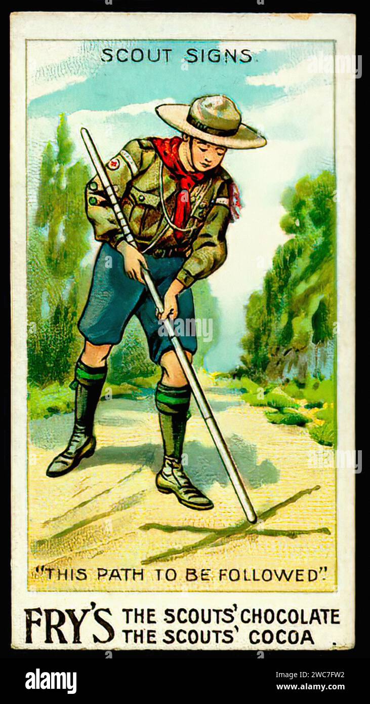 Boy Scout this path to be followed - Vintage Tradecard Illustration ...