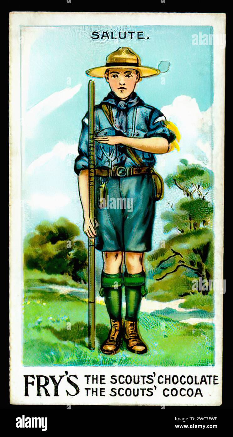 Scouts Salute - Vintage Tradecard Illustration Stock Photo - Alamy