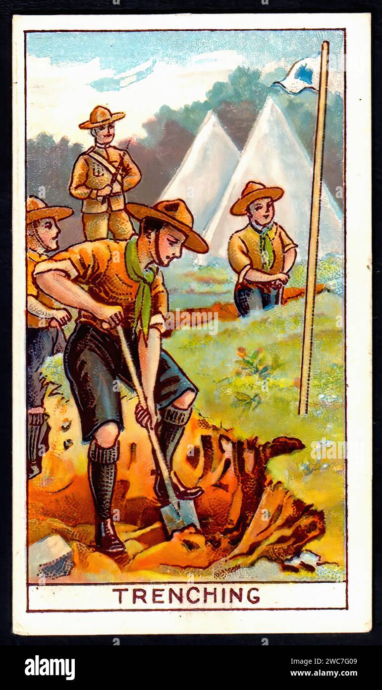 Boy Scouts - Vintage Tradecard Illustration Stock Photo - Alamy