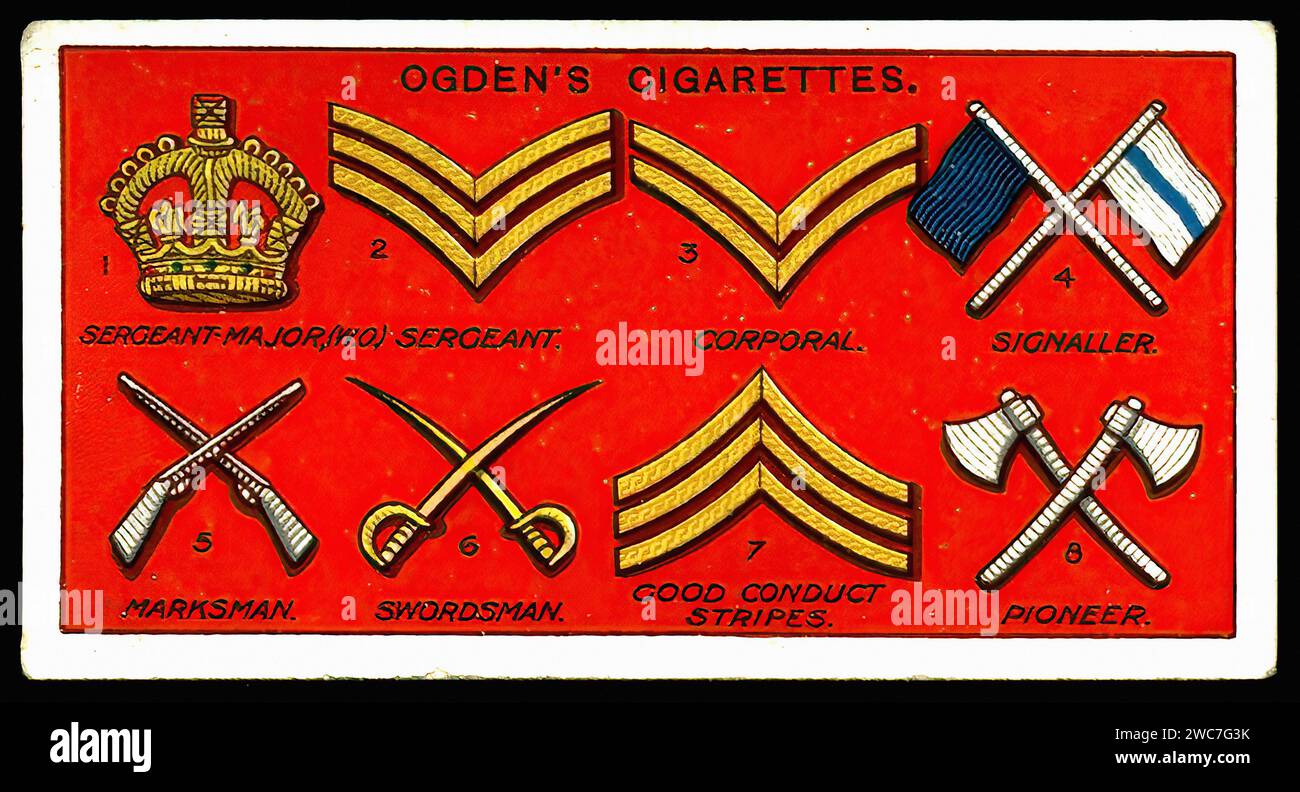 Boy Scouts - Army Badges - Vintage Cigarette Card Illustration Stock ...