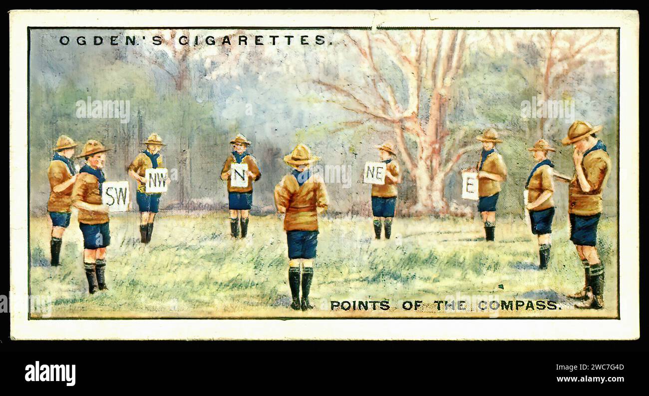 Boy Scouts - Points of the Compass - Vintage Cigarette Card ...