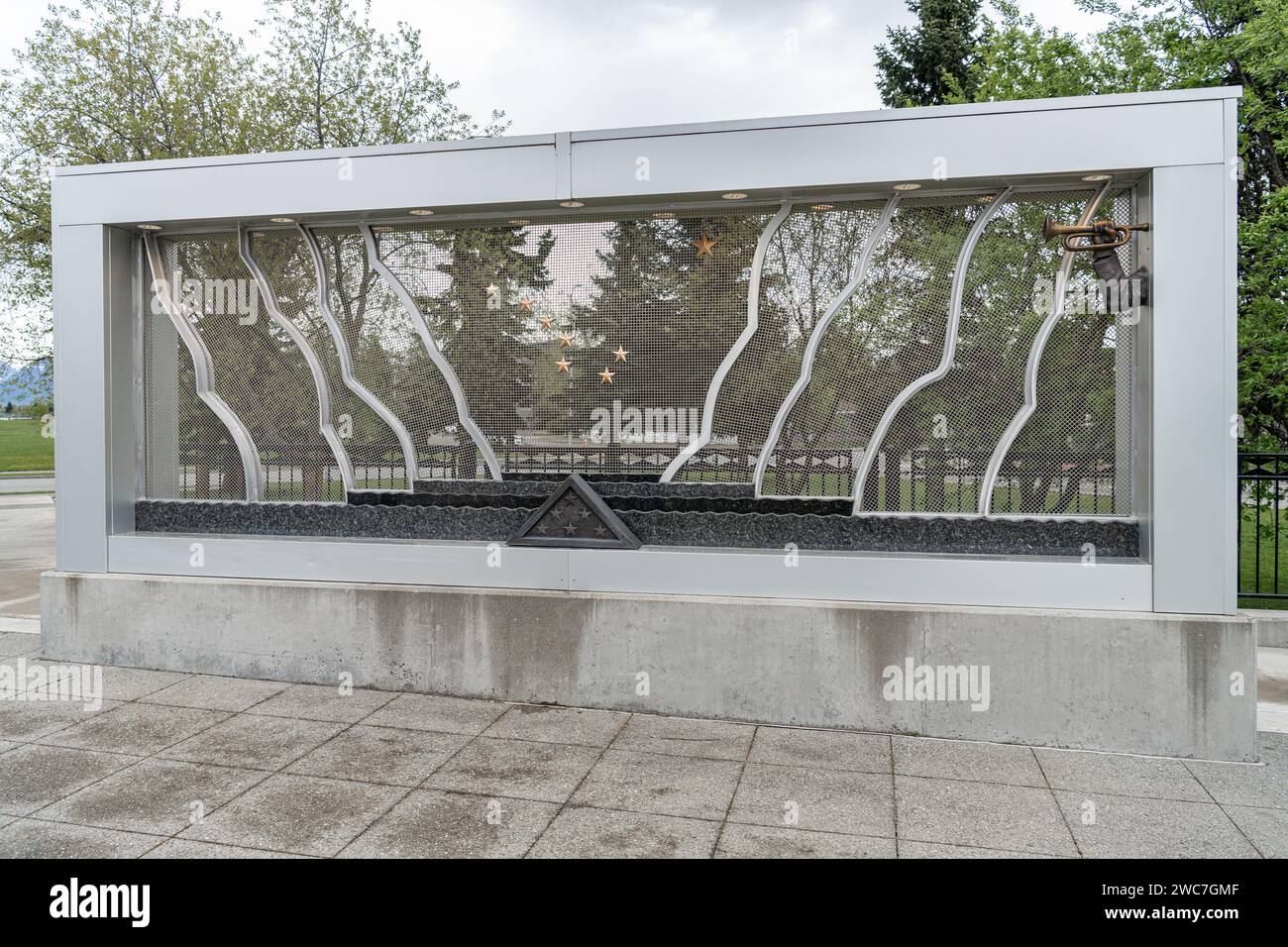 Alaska War Memorial in Delaney Park, Anchorage, Alaska, USA Stock Photo ...