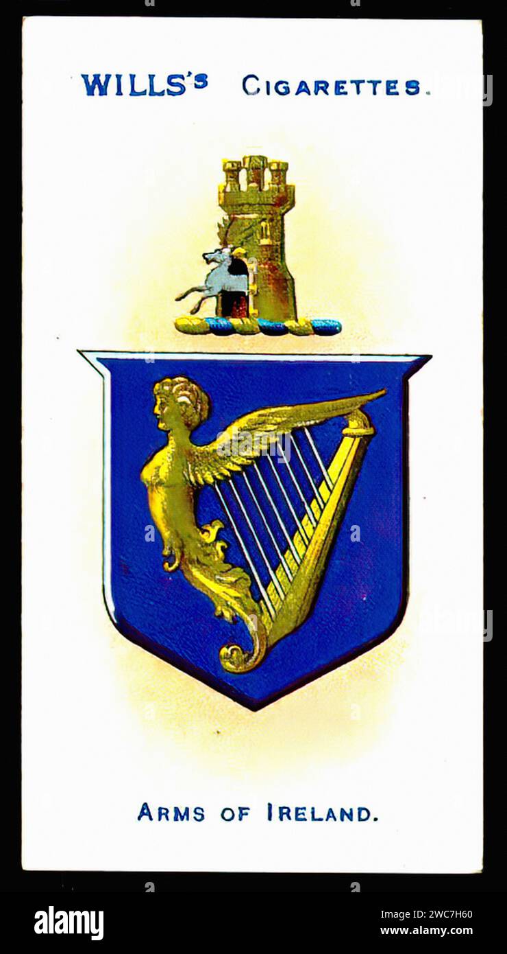Arms of Ireland 001 - Vintage Cigarette Card Illustration Stock Photo ...
