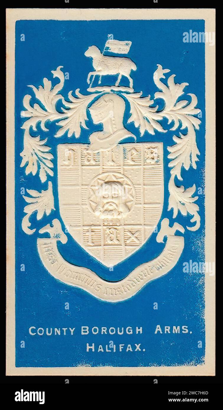Arms of Halifax - Vintage Cigarette Card Illustration Stock Photo - Alamy