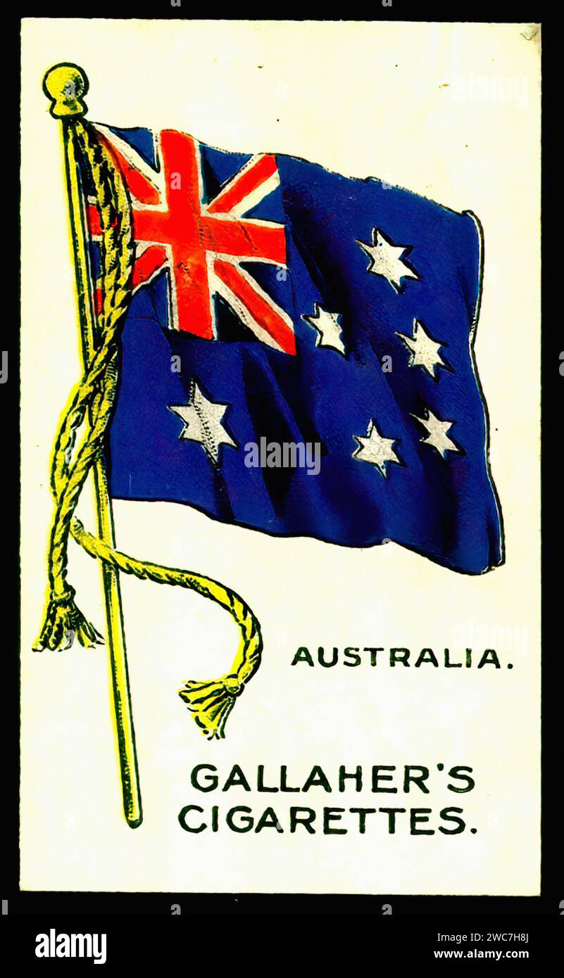 The Allies Flags, Australia - Vintage Cigarette Card Illustration Stock ...