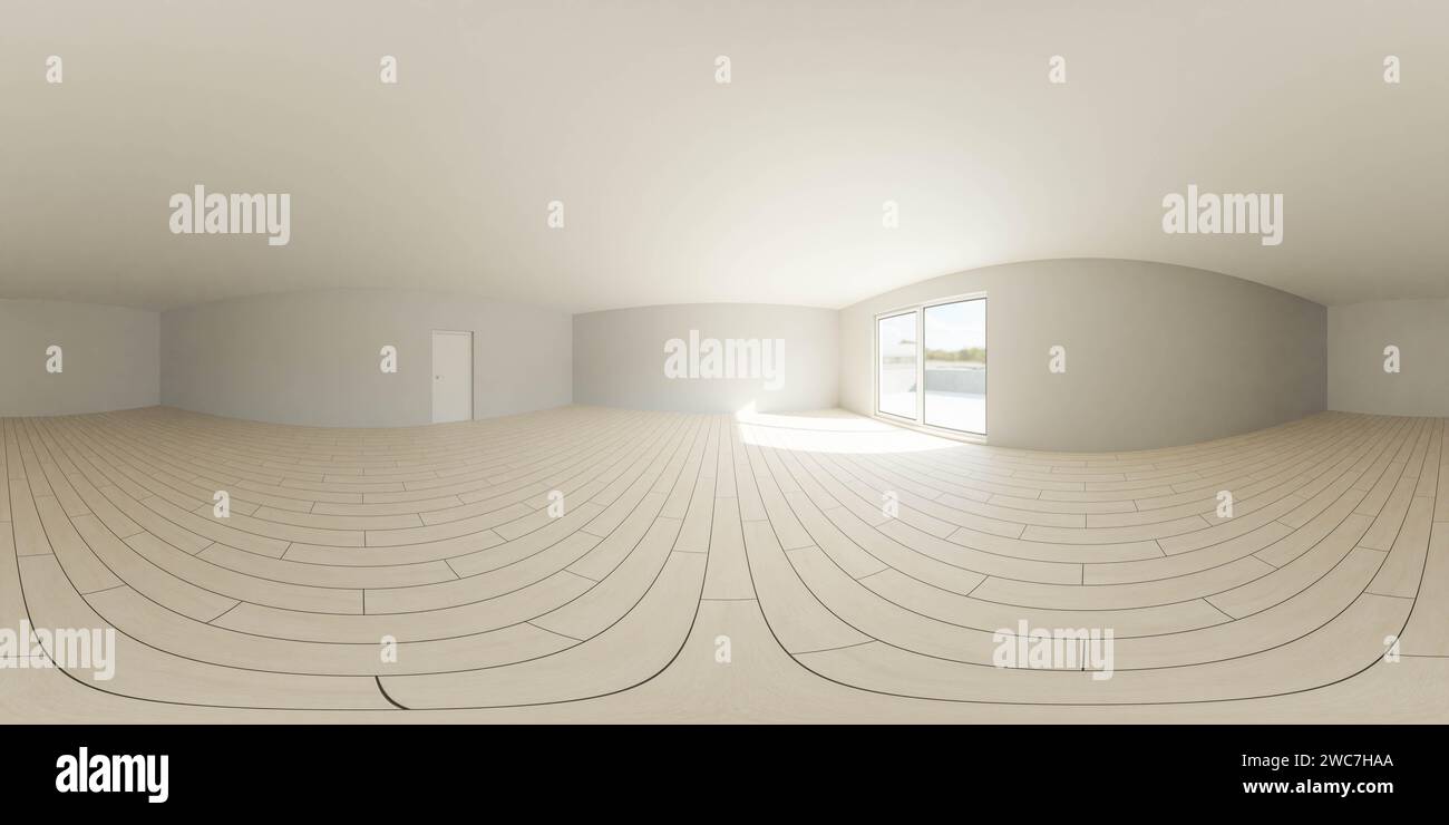 A Spacious Room with Wood Flooring and Ample Natural Light 360 panorama ...